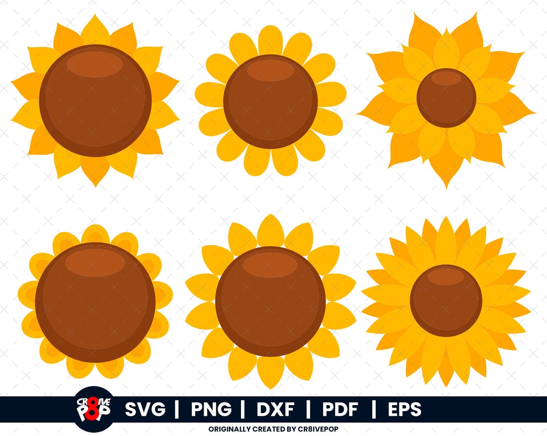 Sunflower Cut File, Sunflower Clipart, Sunflower Cricut, Sunflowers Svg ...