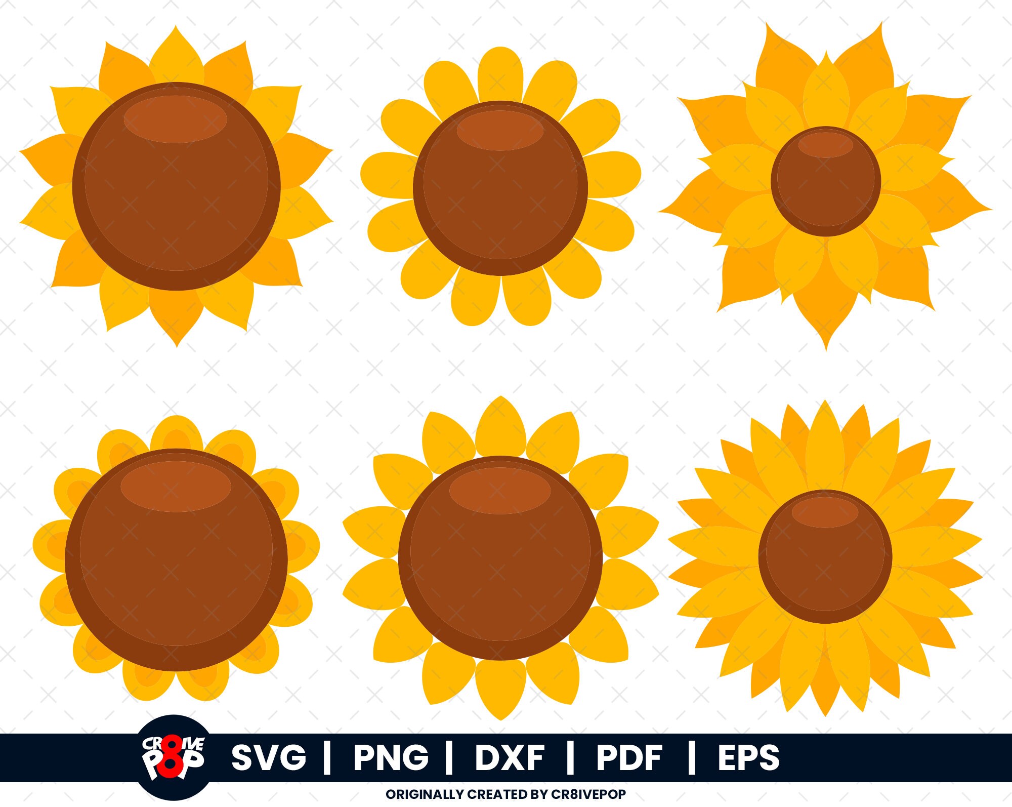 Sunflower Cut File, Sunflower Clipart, Sunflower Cricut, Sunflowers Svg ...