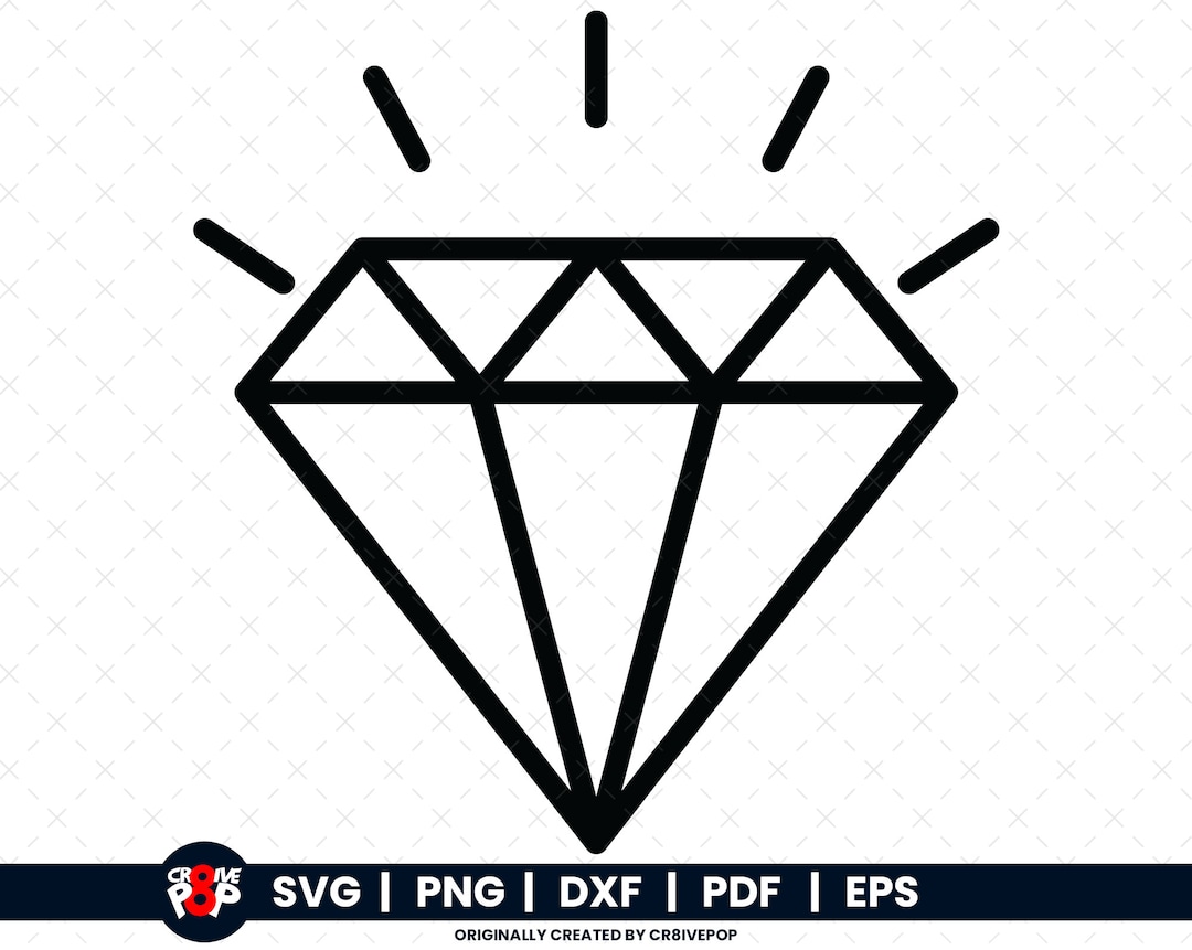 Diamant SVG Mariage svg, bague en diamant svg, PNG, DFX, eps, pdf ...
