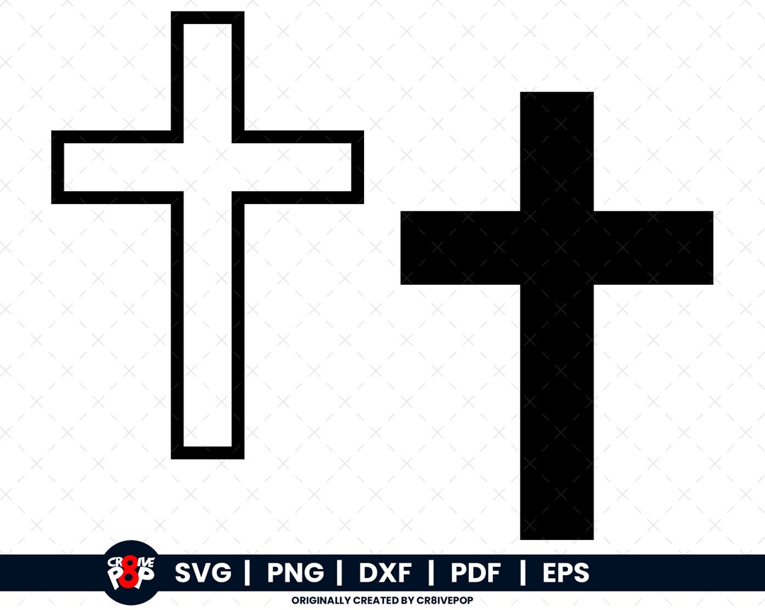 Cross Outline Silhouette SVG | Png,dxf,pdf,eps, Cricut Cross Clipart ...