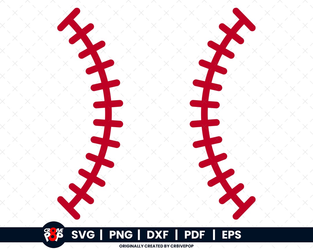 Baseball Pattern SVG | Png,dxf,pdf,eps, Color and Outline Cut Outs ...