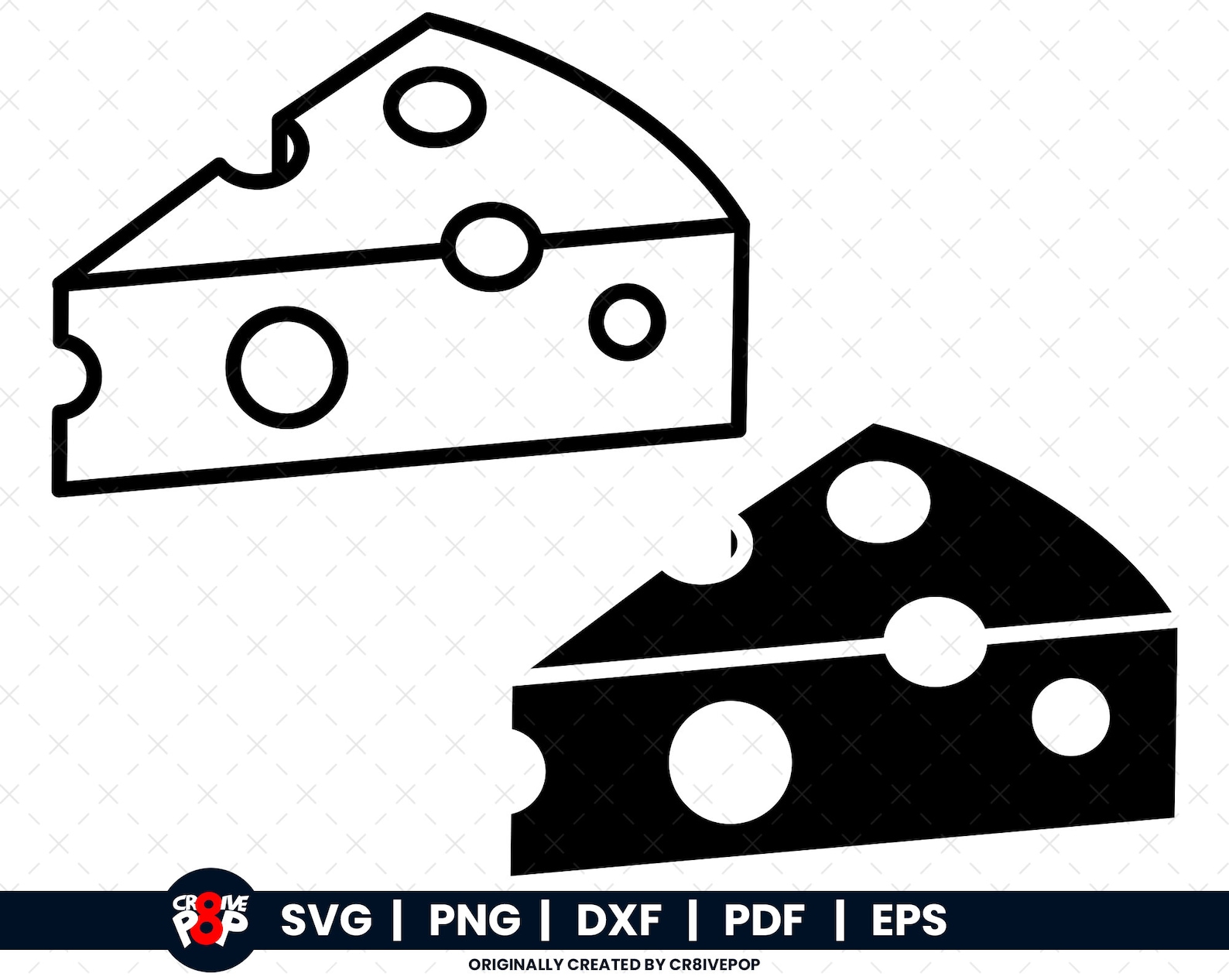 Esquema de silueta de queso SVG / PNG, DXF, pdf, eps, Cricut y Clipart ...