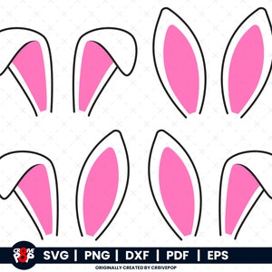 Bunny Ears SVG | PNG, DFX, Eps, Pdf Cut Outs and Clipart, Rabbit Bunny ...