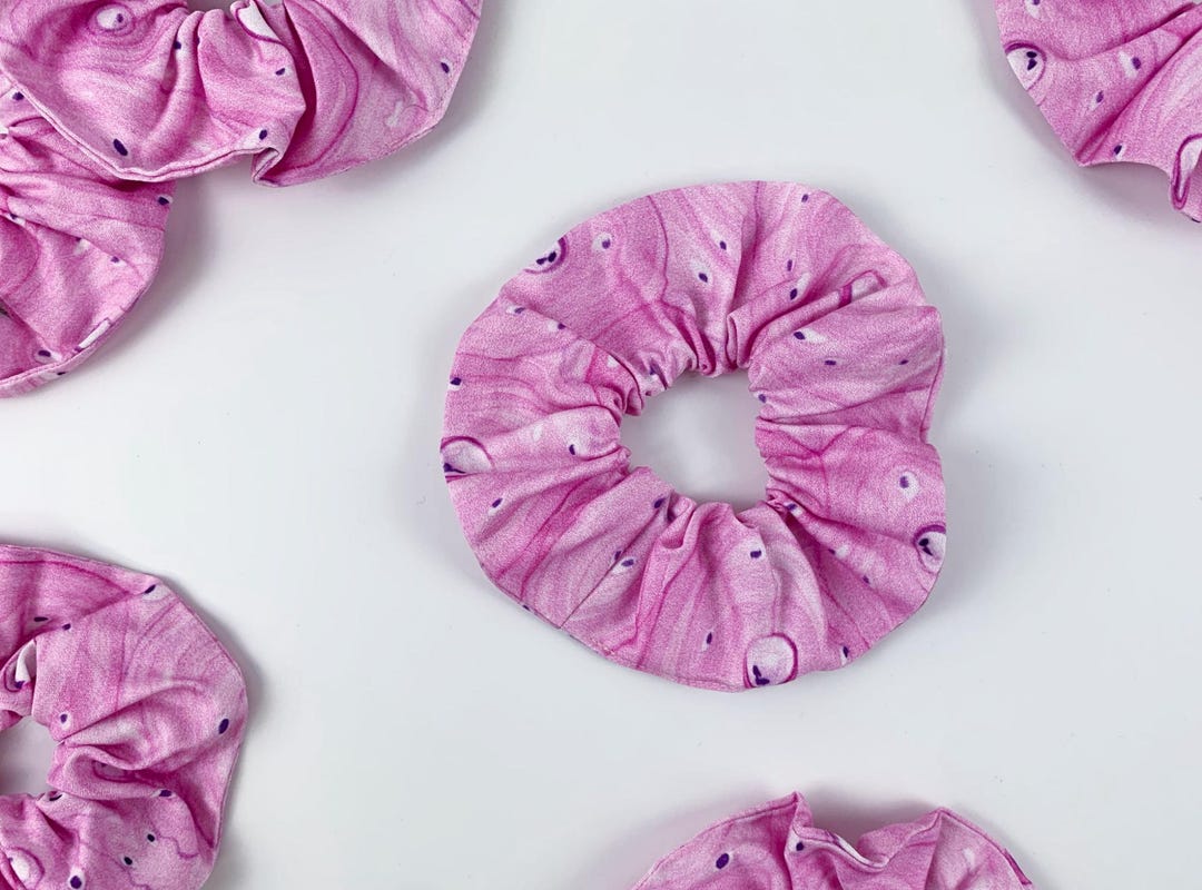 Histology Art Scrunchie: Bone (pretty in Pink) - Organic Cotton Sateen ...