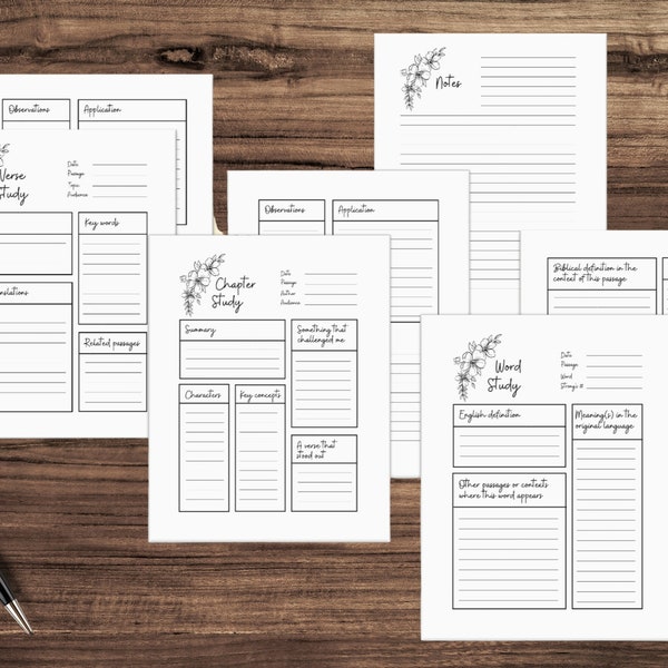 Bible Study Sheets - Etsy