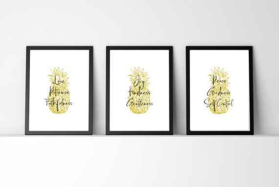 Fruit of the Spirit Pineapple Printable Christian Wall Art | Etsy