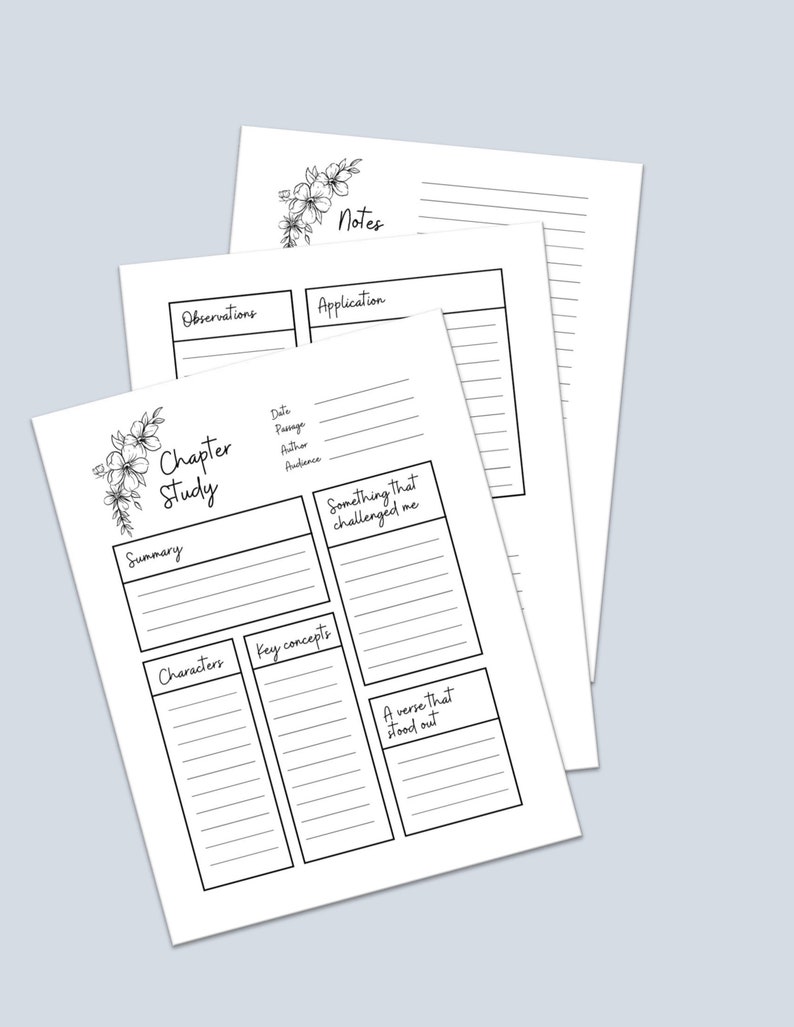 Bible "chapter Study" Resource: Scripture Study Sheets With Bonus ...