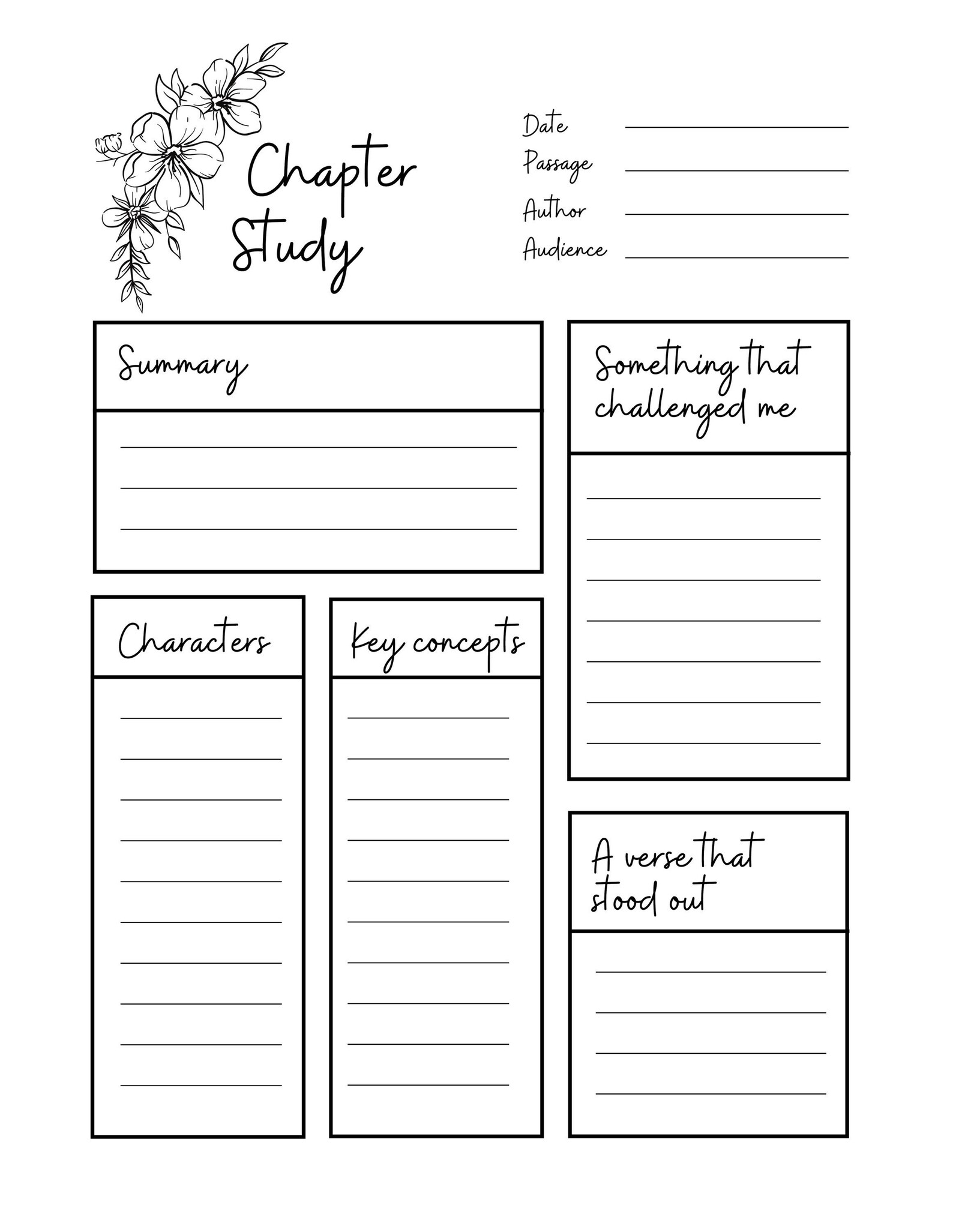 Bible "chapter Study" Resource: Scripture Study Sheets With Bonus ...