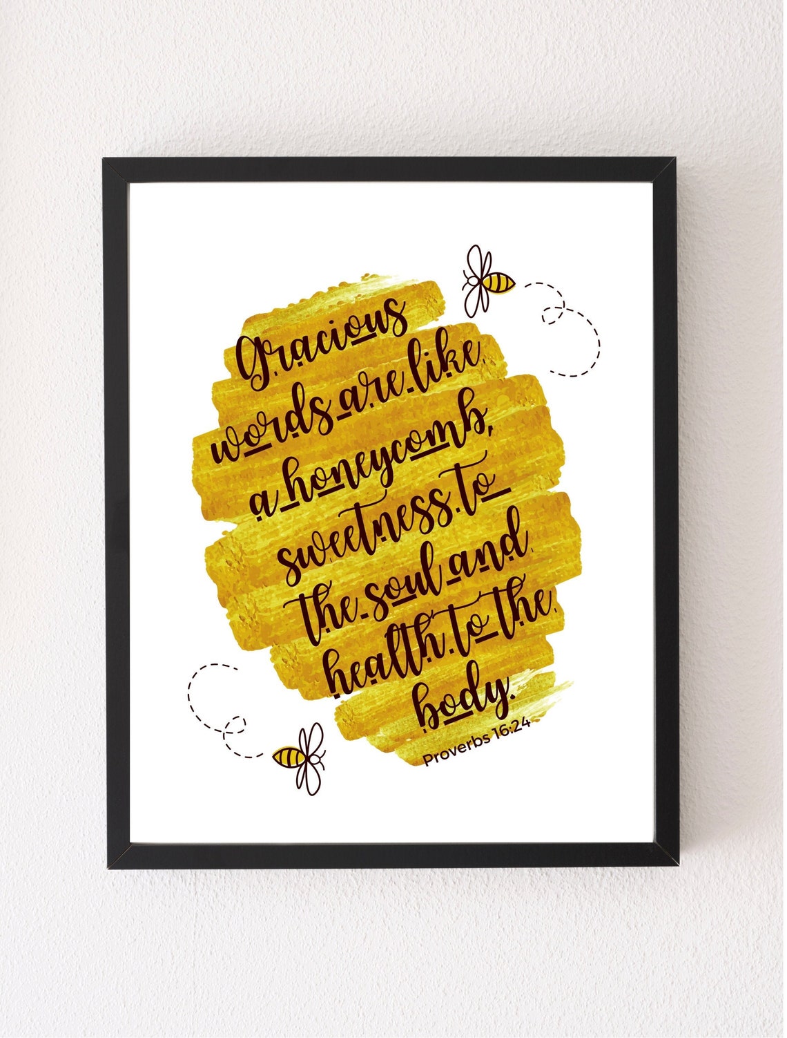Proverbs 16:24 Gracious Words Are Like Honeycomb Christian Kitchen Wall ...