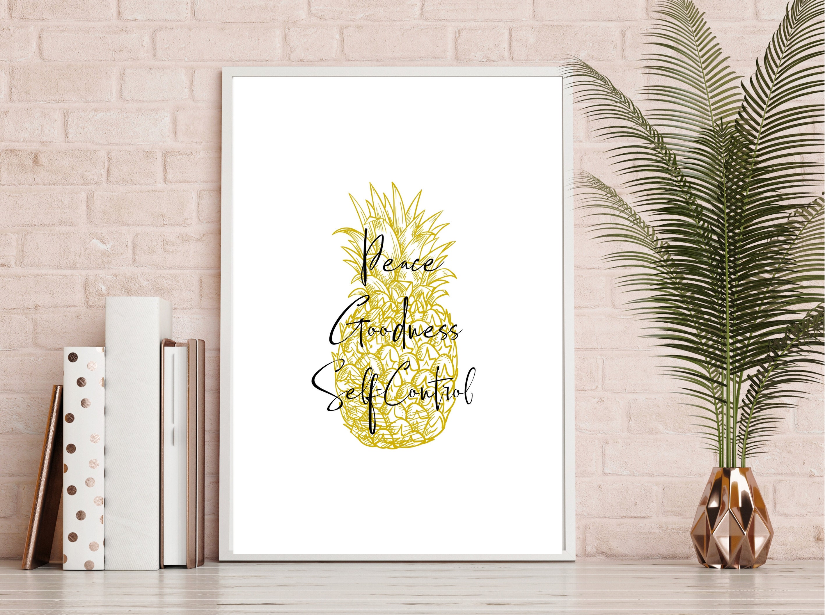 Fruit of the Spirit Pineapple Printable Christian Wall Art, Set of ...