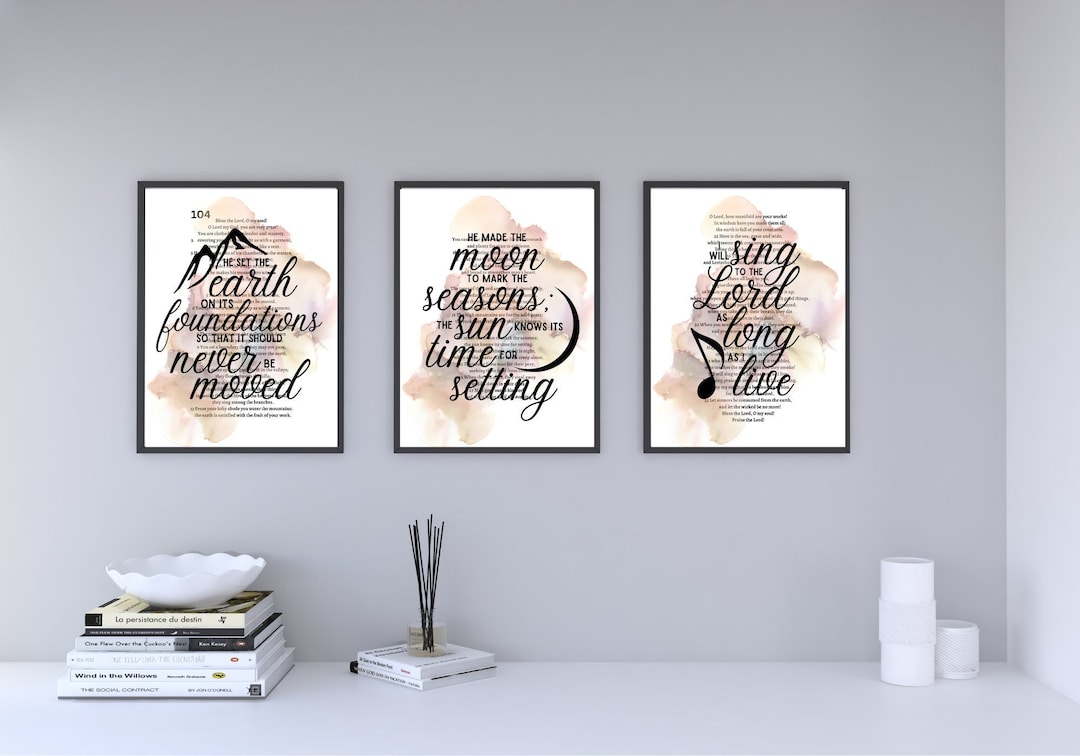 Psalm 104 Set of Three Printable Wall Hangings. DIY Scripture Art ...