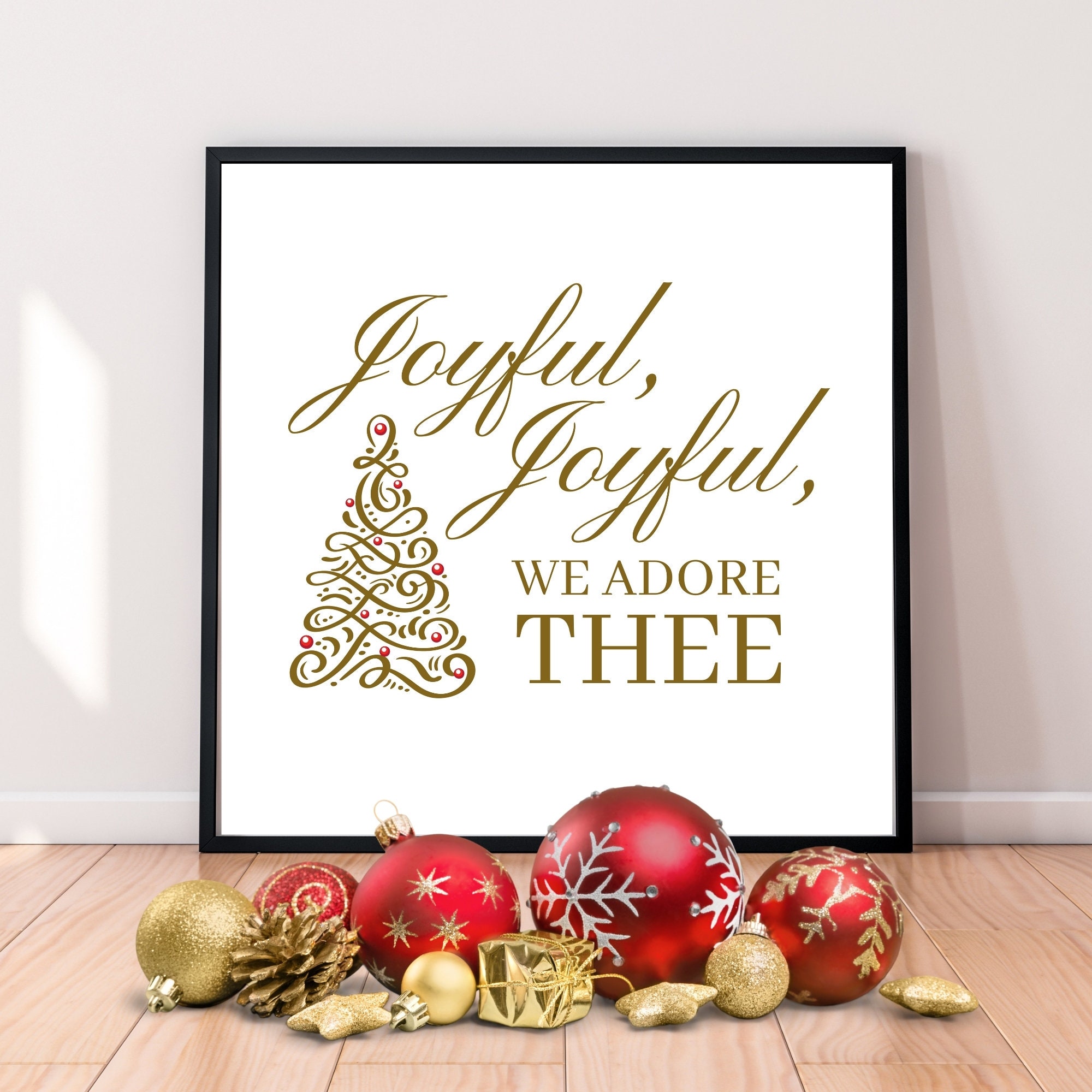 Joyful joyful we adore thee Christian Christmas printable wall | Etsy