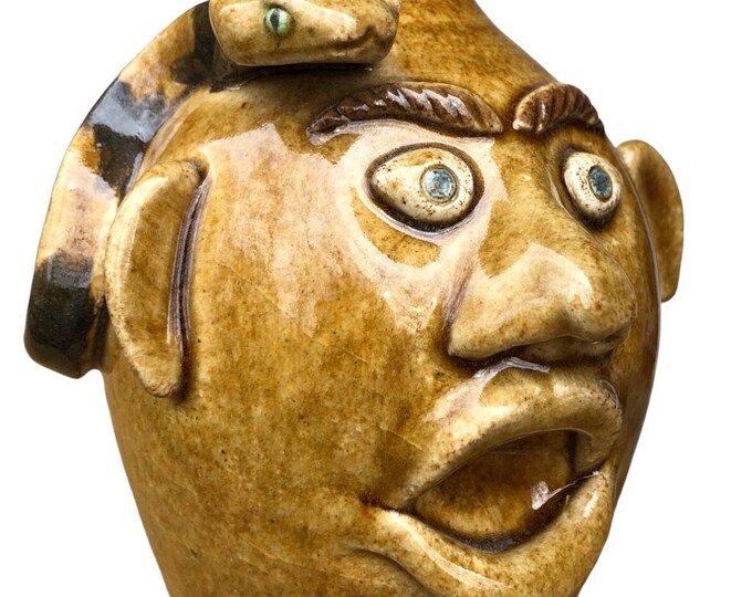 Otis Norris Face Jug With Snake - Etsy