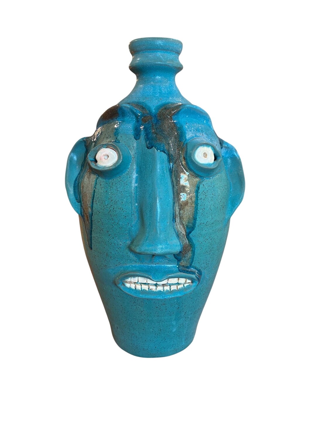 Randy Tobias Blue Face Jug - Etsy