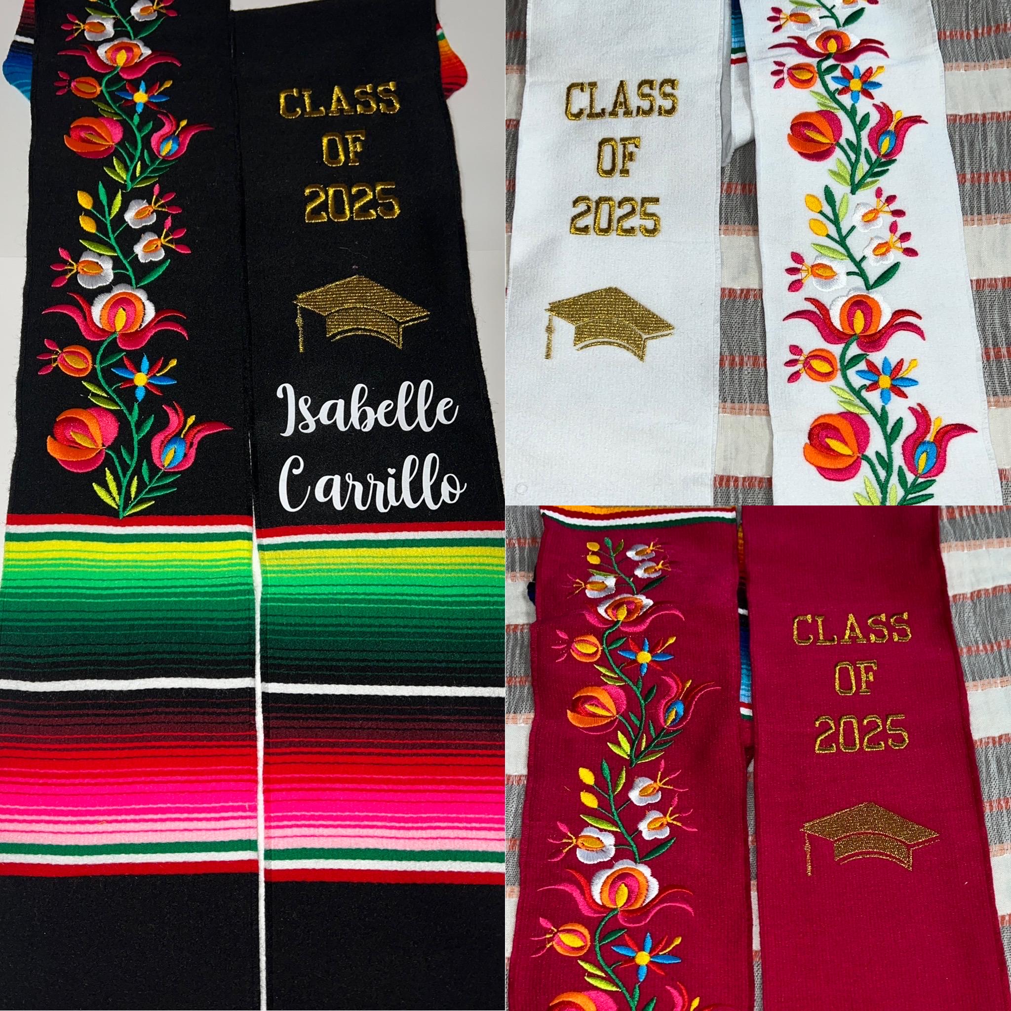 New 2025 Personalized Serape Graduation Stole Sash, Class 2025, Latino ...