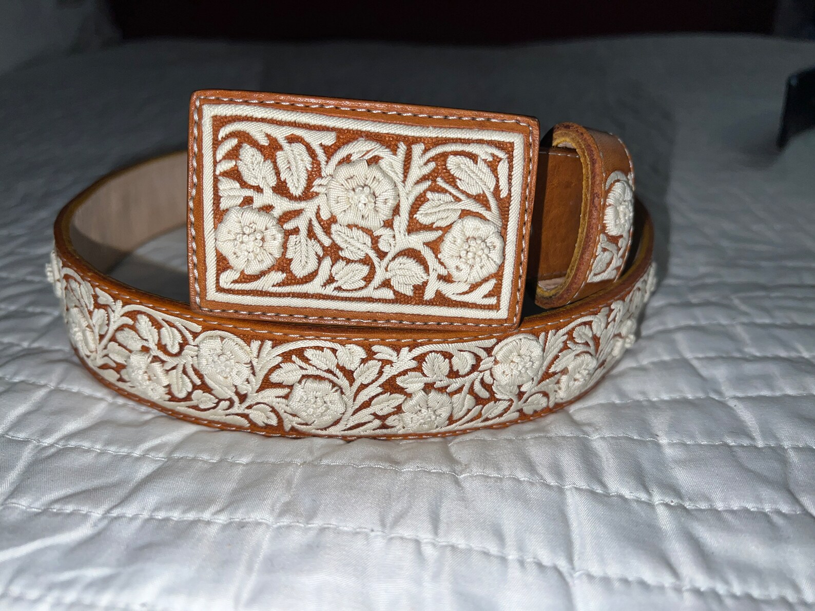 Authentic Handmade Mexican Leather Belt, Authentic Embroidered Belt ...