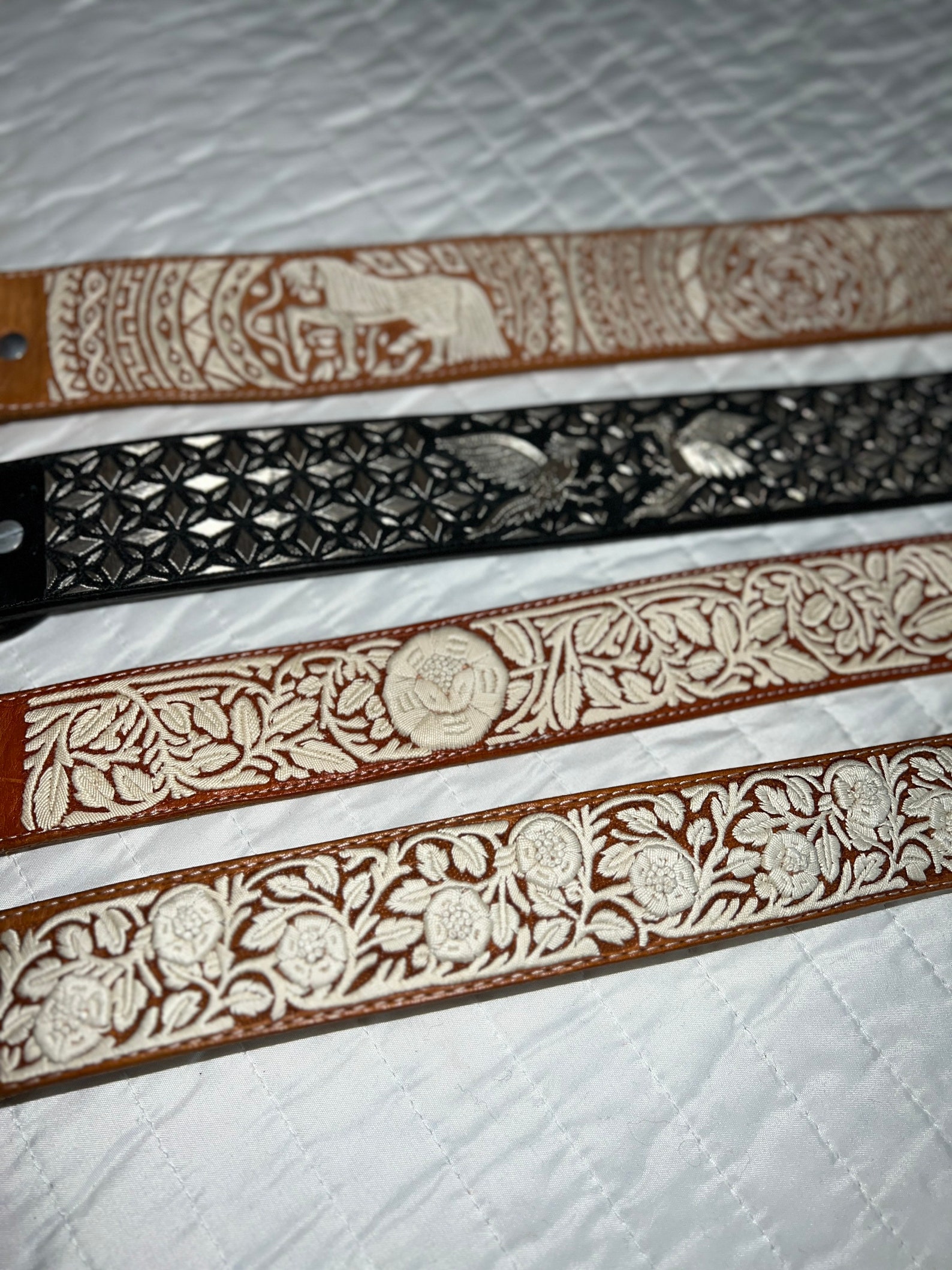 Authentic Handmade Mexican Leather Belt, Authentic Embroidered Belt ...