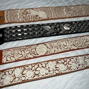 Authentic Handmade Mexican Leather Belt, Authentic Embroidered Belt ...