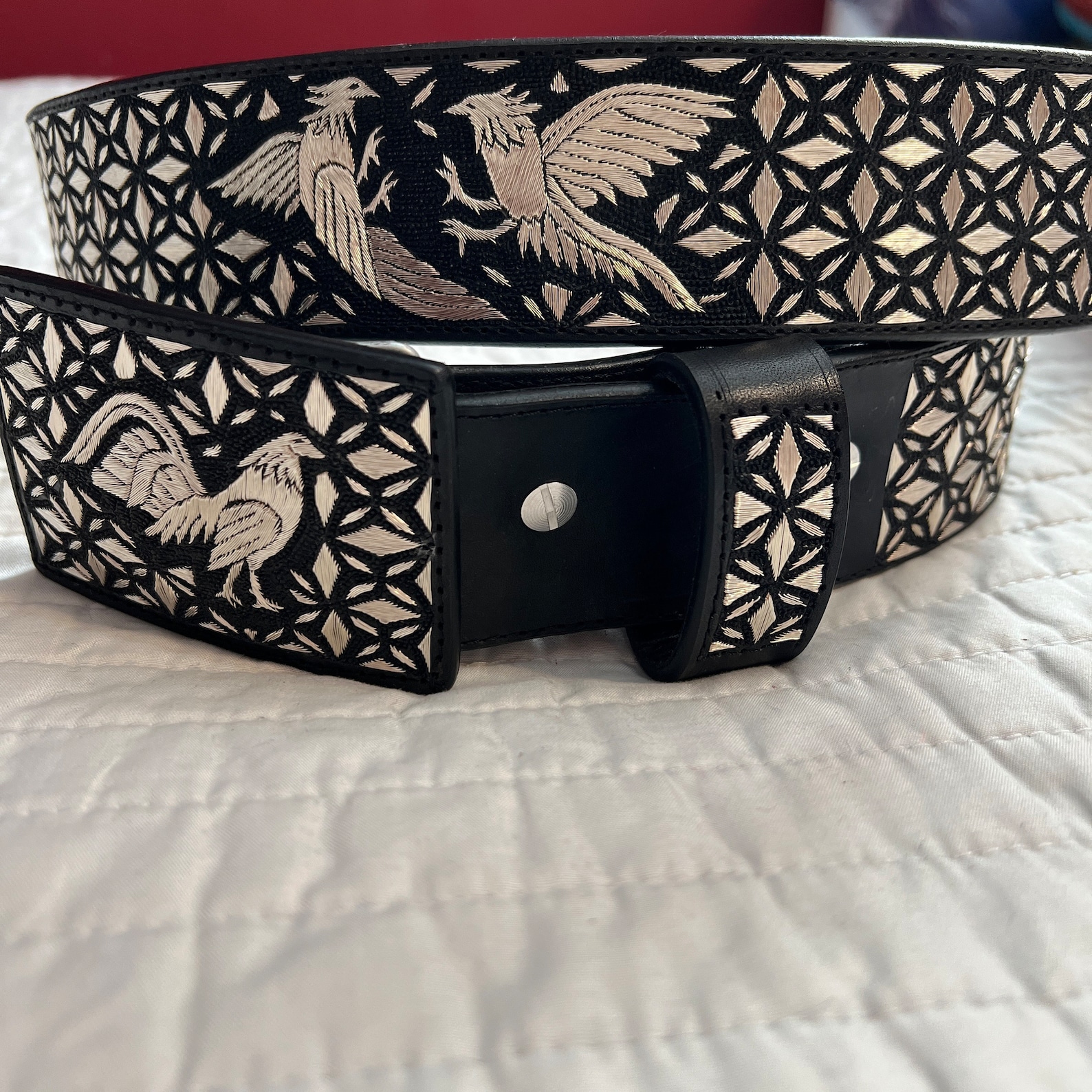 Authentic Handmade Mexican Leather Belt, Authentic Embroidered Belt ...