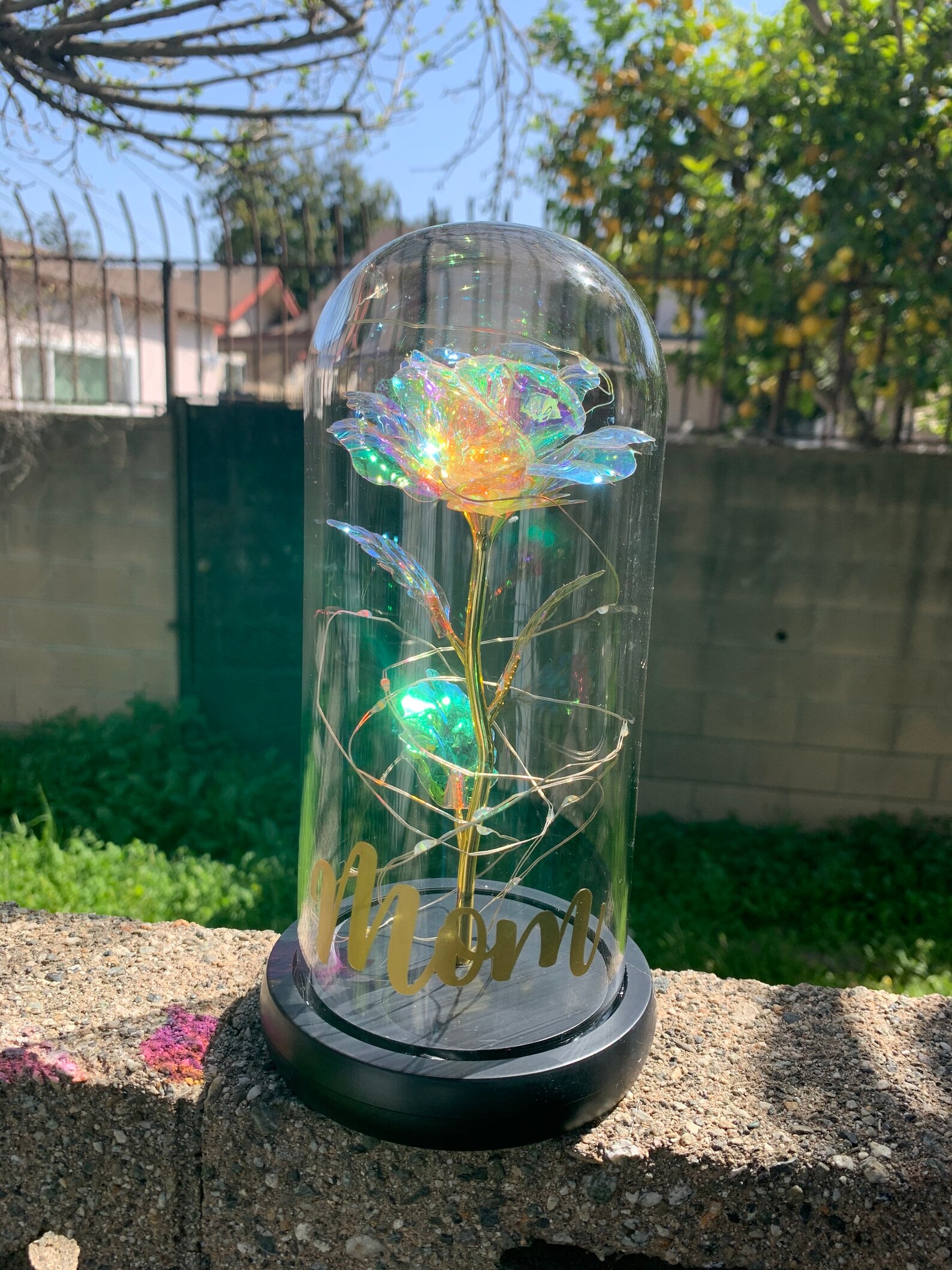 Personalized Custom Galaxy Rose in Dome With LED Lights Perfect Gifts ...