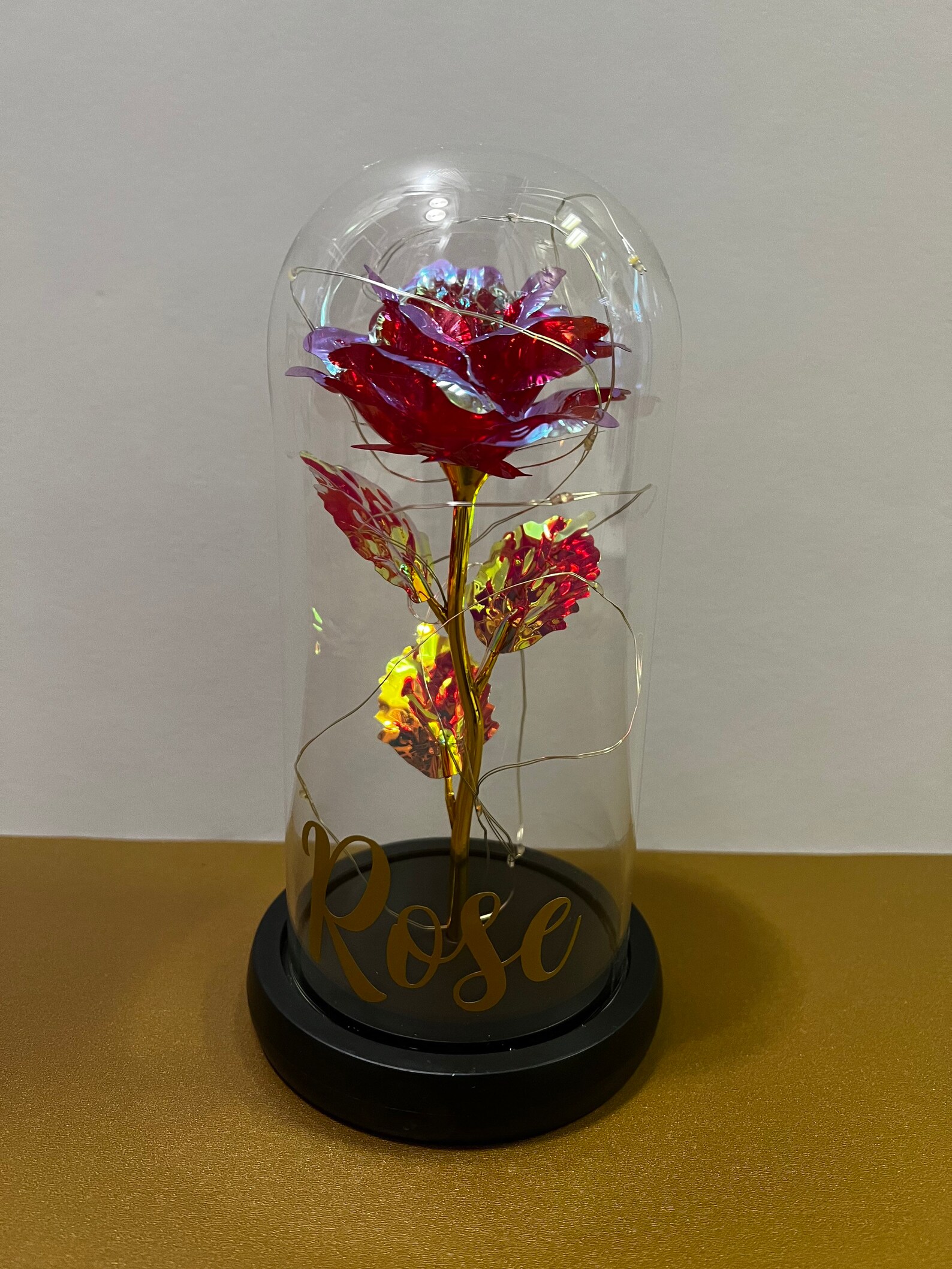 Personalized Custom Galaxy Rose in Dome With LED Lights Perfect Gifts ...