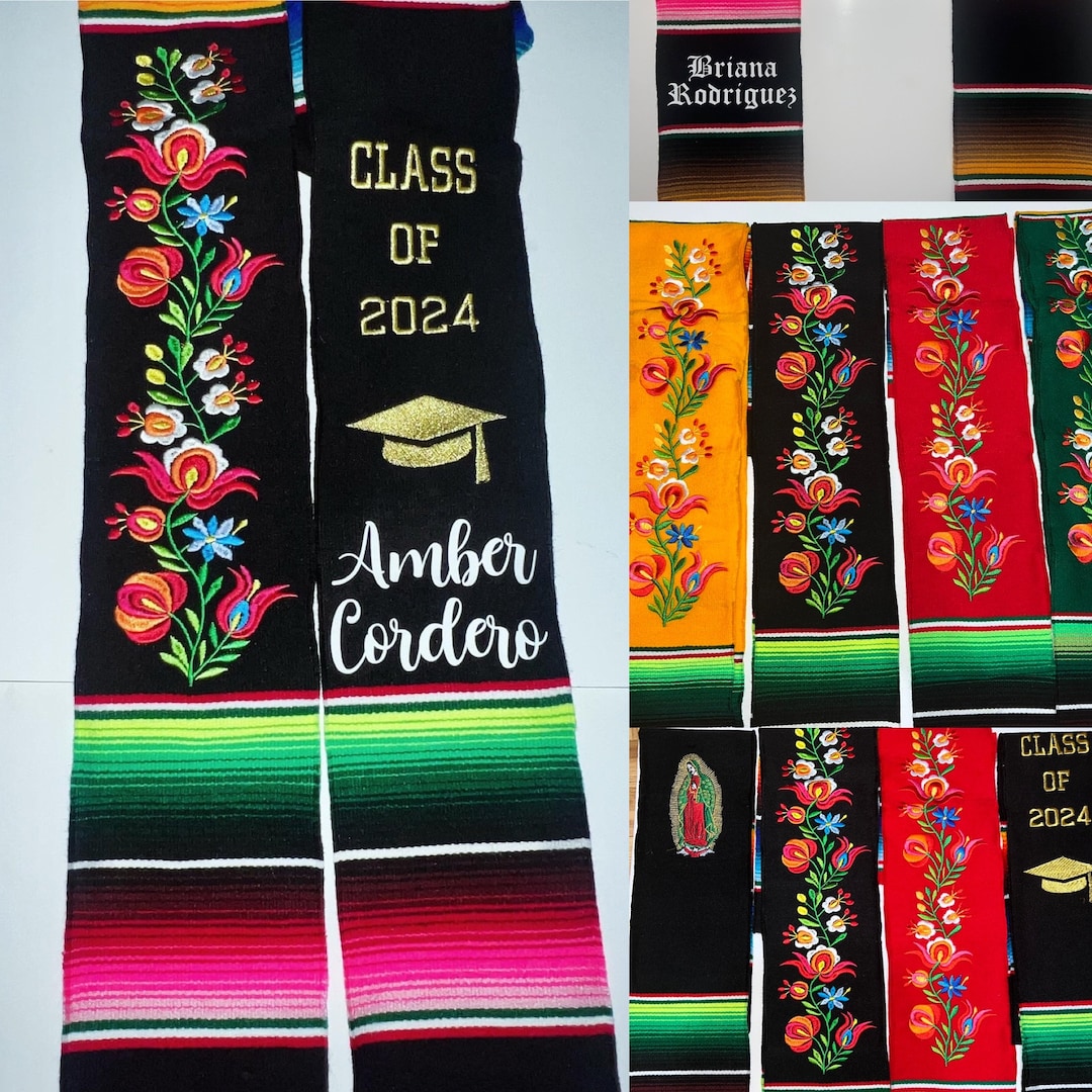 Personalized Serape Graduation Stole Sash, Class 2024, Latino Graduate ...