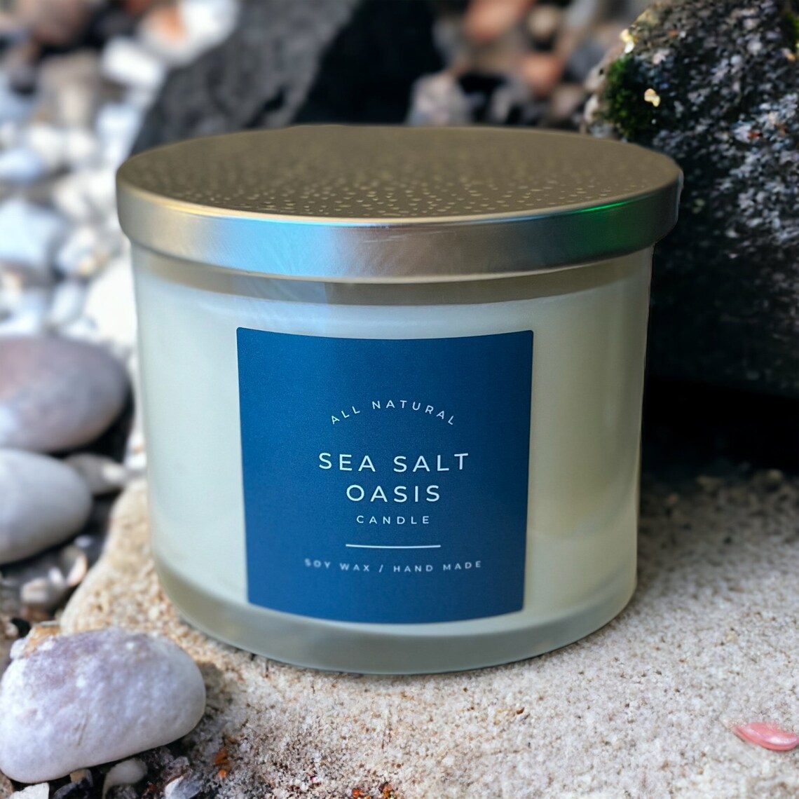 Sea Salt Oasis Soy Wax Candle - Etsy