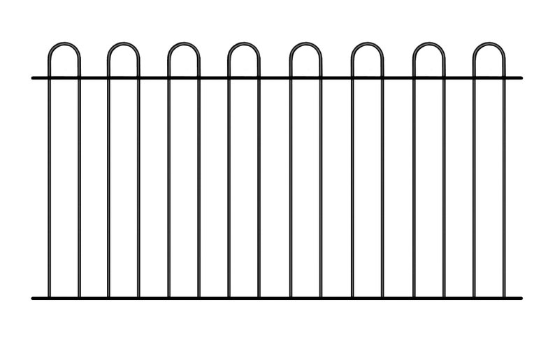 Court Hoop Top Metal Garden Fence Panel 1830mm GAP X 950mm High Fencing ...