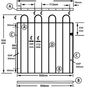 Court Hoop Top Metal Garden Gate 1000mm GAP X 950mm High - Etsy UK