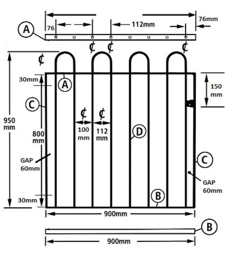 Court Hoop Top Metal Garden Gate 1000mm GAP X 950mm High - Etsy UK