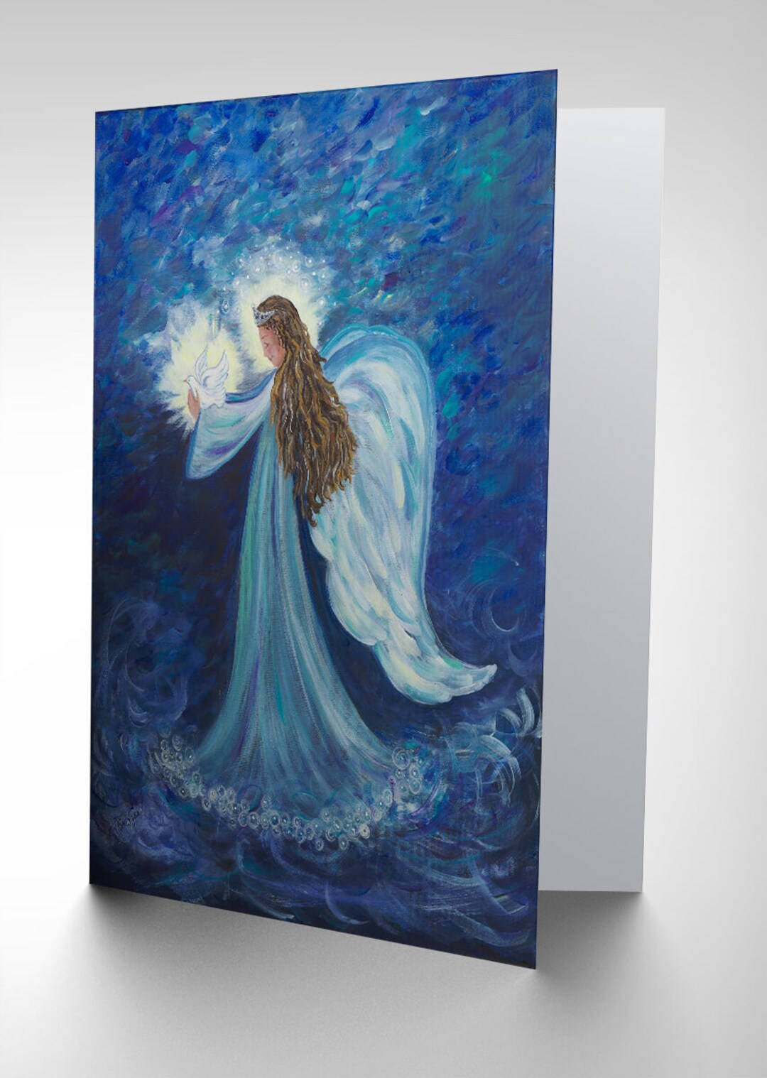Angel of Peace--art Greeting Card - Etsy