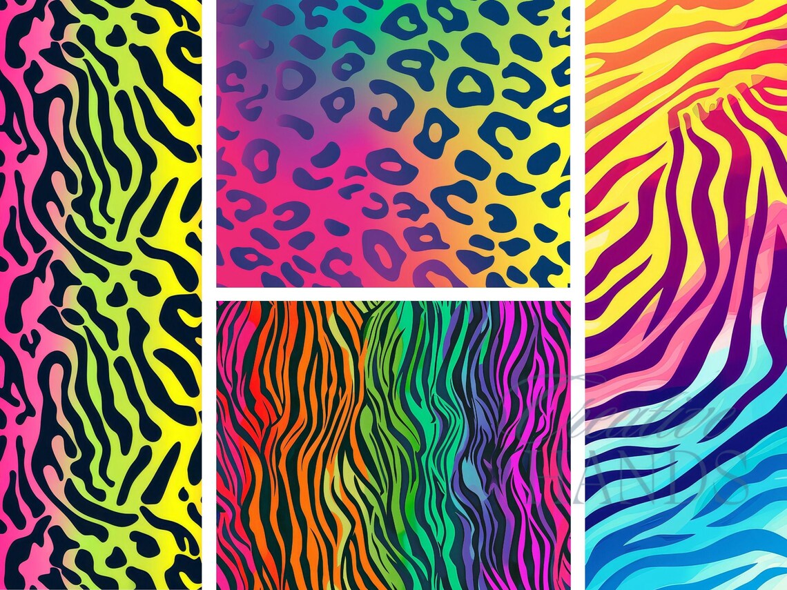 Rainbow Animal Prints Seamless Patterns watercolor Patterns, Seamless ...