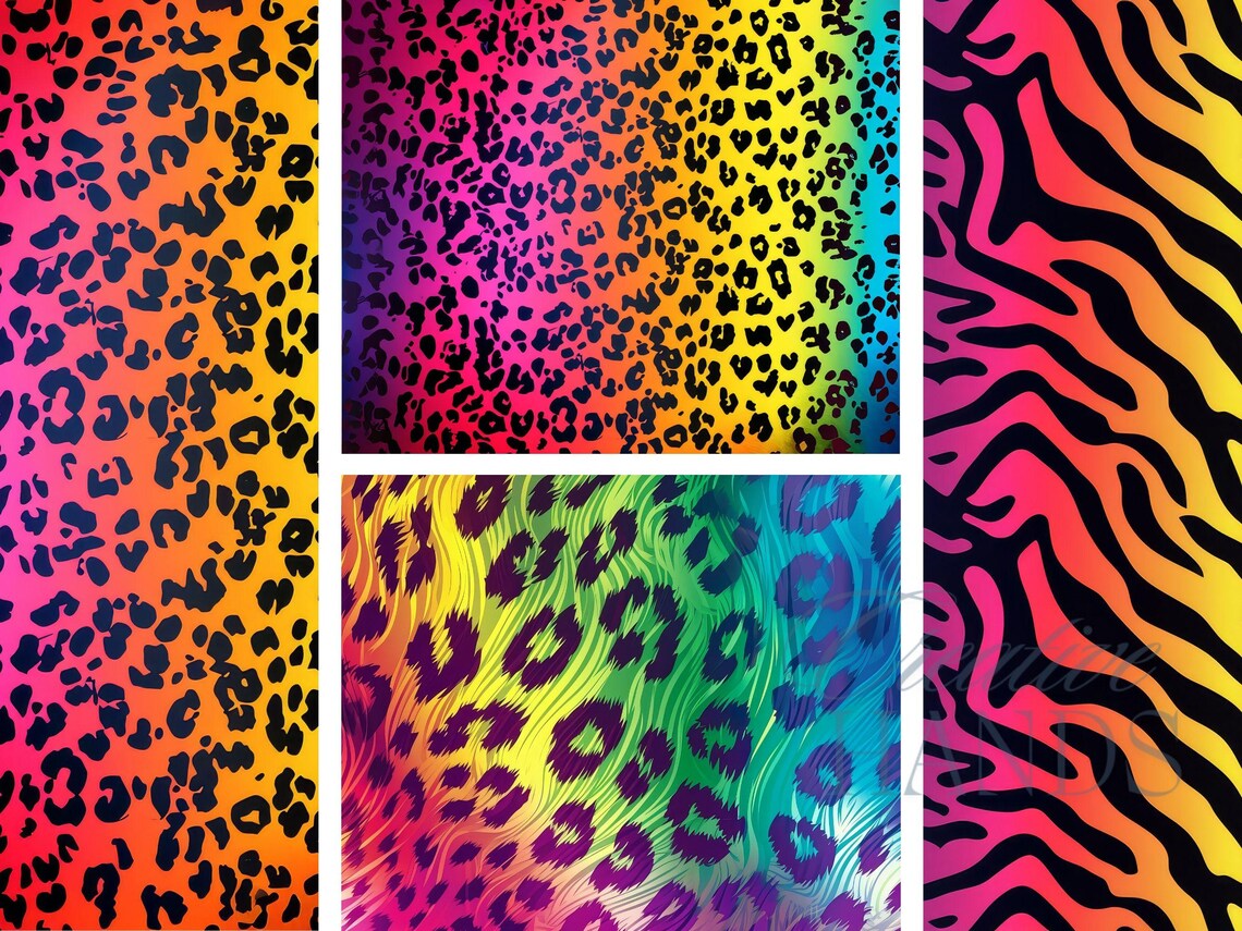 Rainbow Animal Prints Seamless Patterns watercolor Patterns, Seamless ...