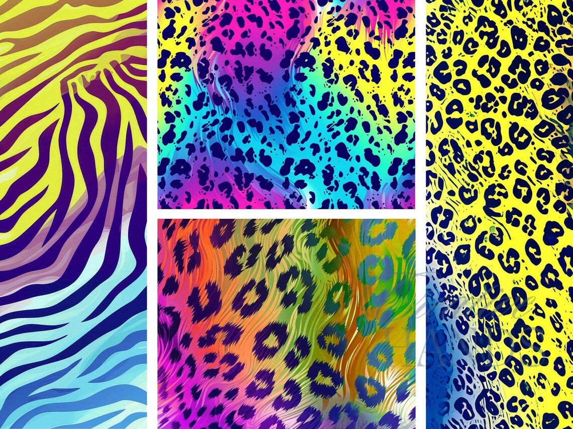 Rainbow Animal Prints Seamless Patterns watercolor Patterns, Seamless ...