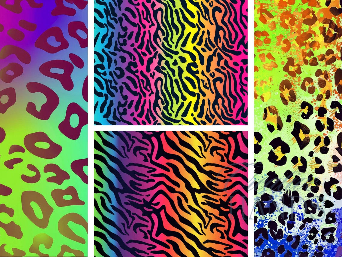 Rainbow Animal Prints Seamless Patterns watercolor Patterns, Seamless ...