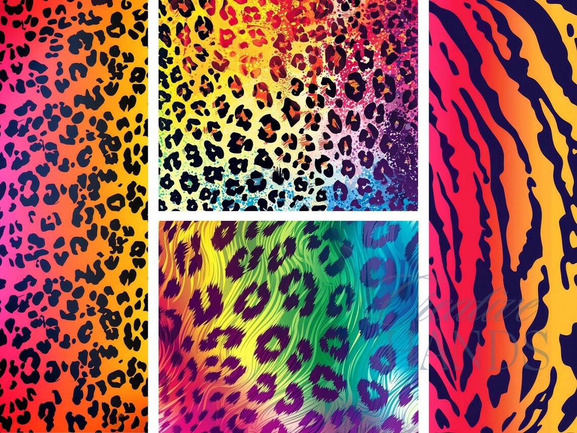 Rainbow Animal Prints Seamless Patterns watercolor Patterns, Seamless ...