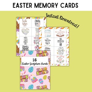 Easter Scripture Cards: Set of 16 Bible Verse Prints (digital Download ...