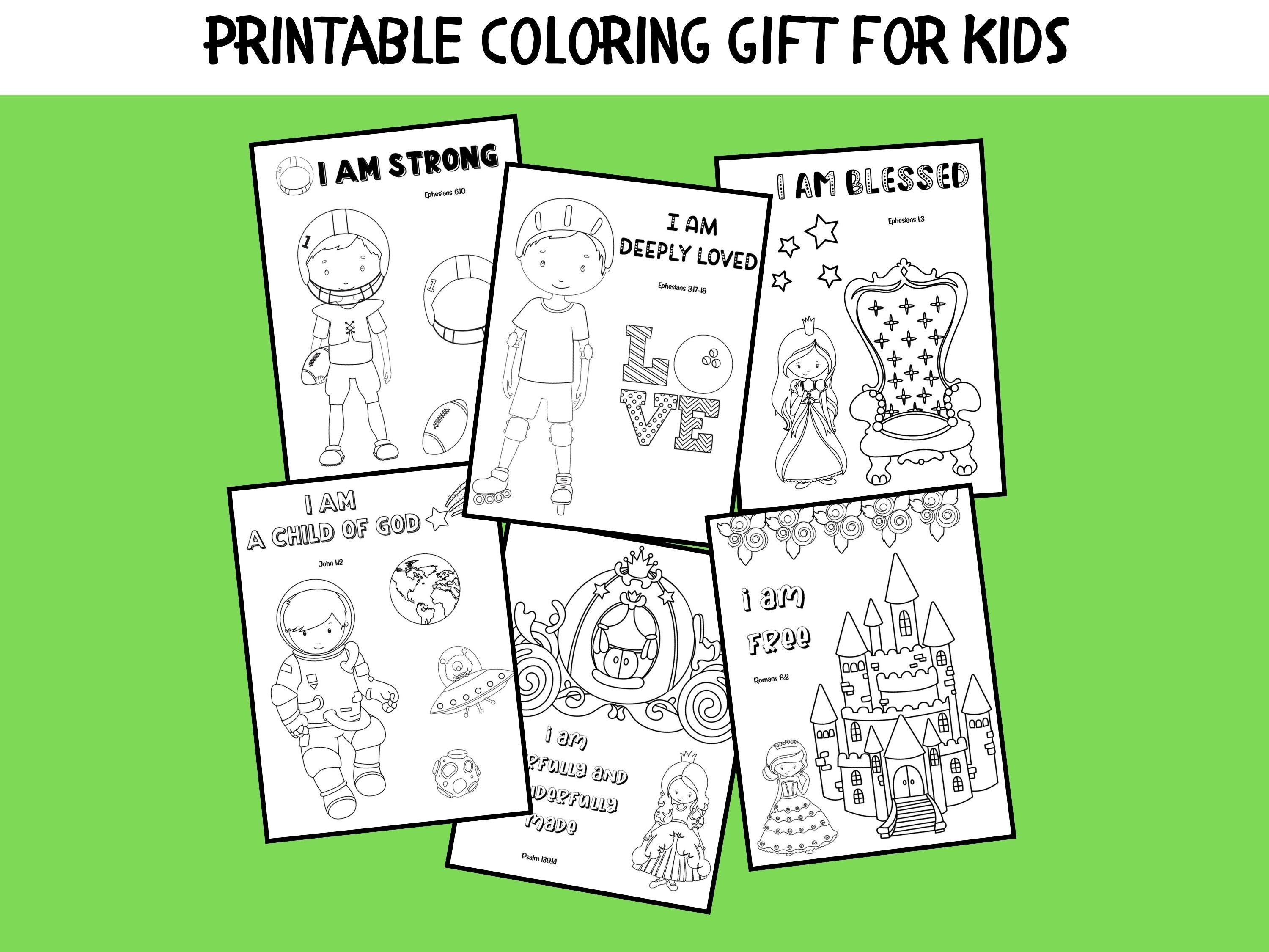 Kids Bible Coloring Pages, Kids Scripture Coloring, Identity in Christ ...