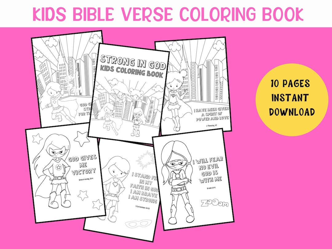 Kids Bible Coloring, Scripture Coloring Pages, Strong in God, Bible ...