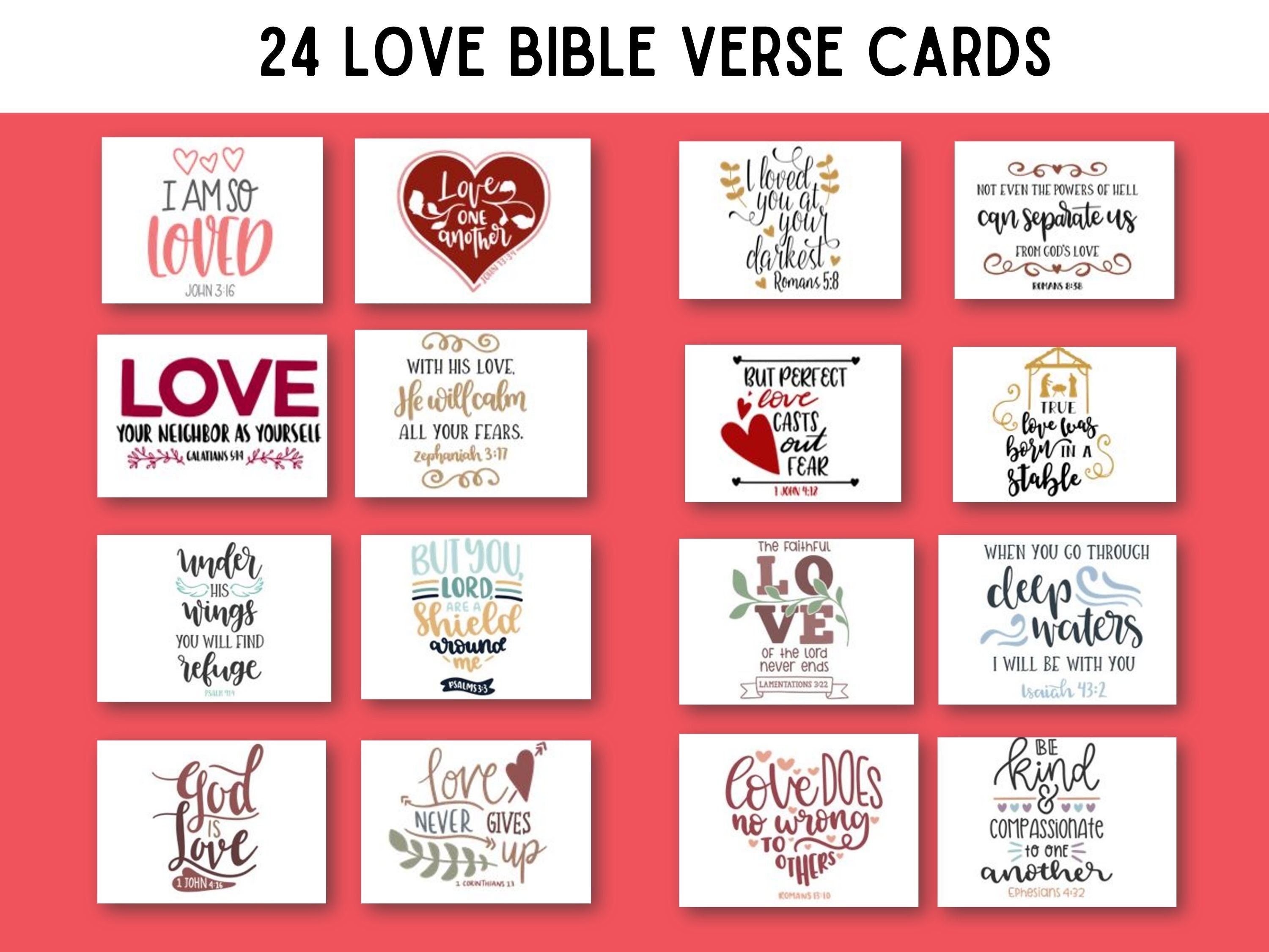 Printable Love Bible Verses, Love Scripture Cards, Printable Bible Love ...