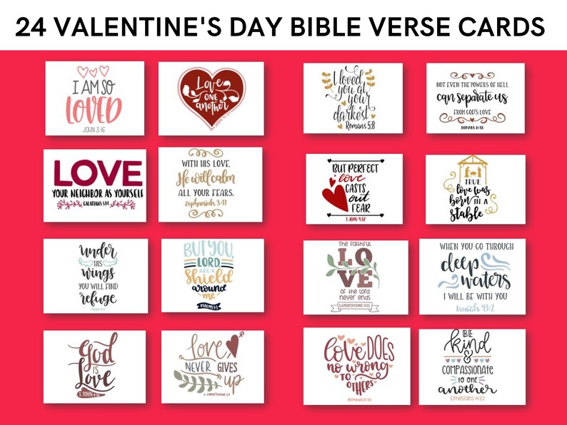 Valentine's Day Activity Sheets Bundle, Love Bible Verse Printables ...