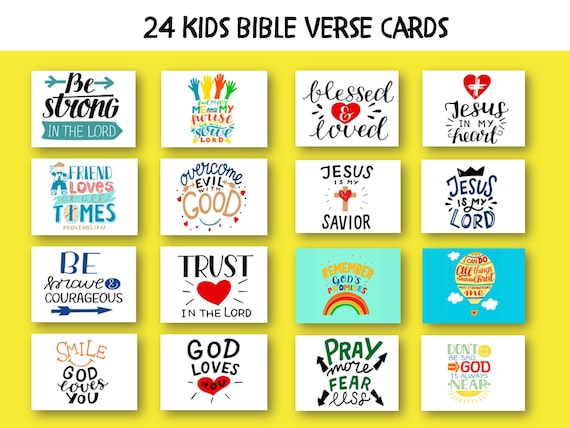 Printable Kids Scripture Cards Digital Bible Verse Cards | Etsy