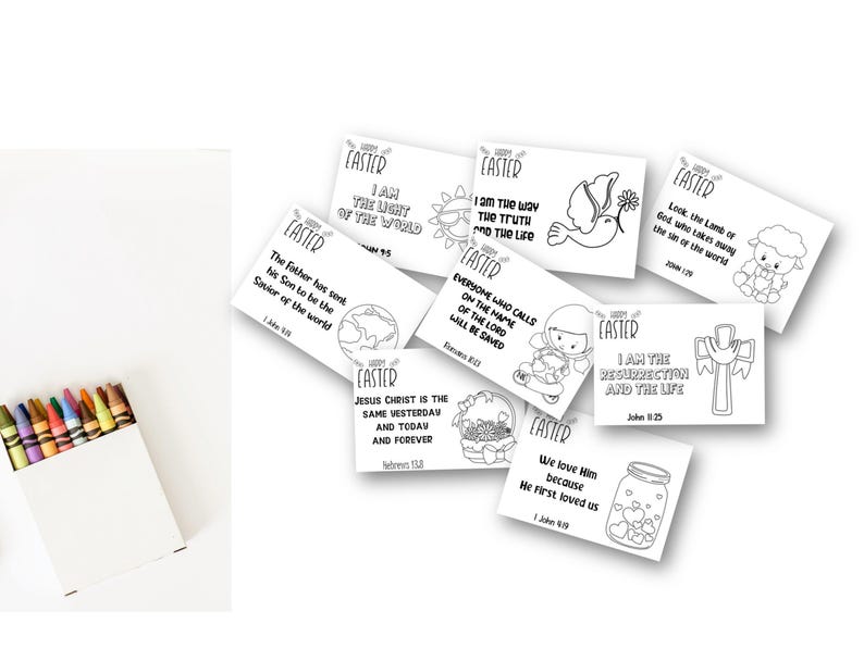 Kids Easter Coloring Cards: Bible Verse Activity (digital Download) - Etsy