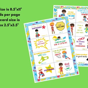Printable Bible Verse Cards for Kids, Superhero Scripture Cards for ...