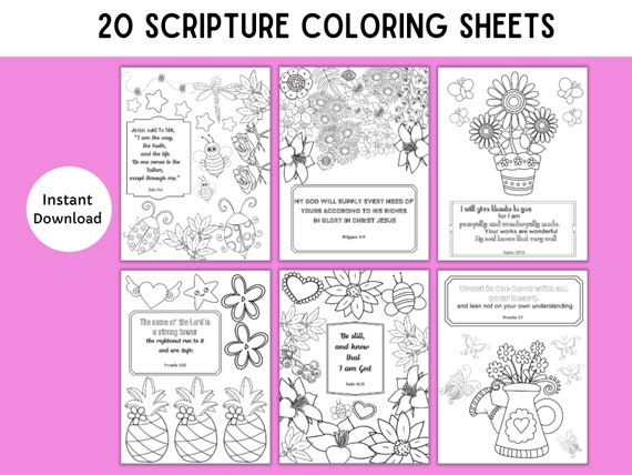 Bible Verse Coloring Coloring Pages for Women Bible - Etsy