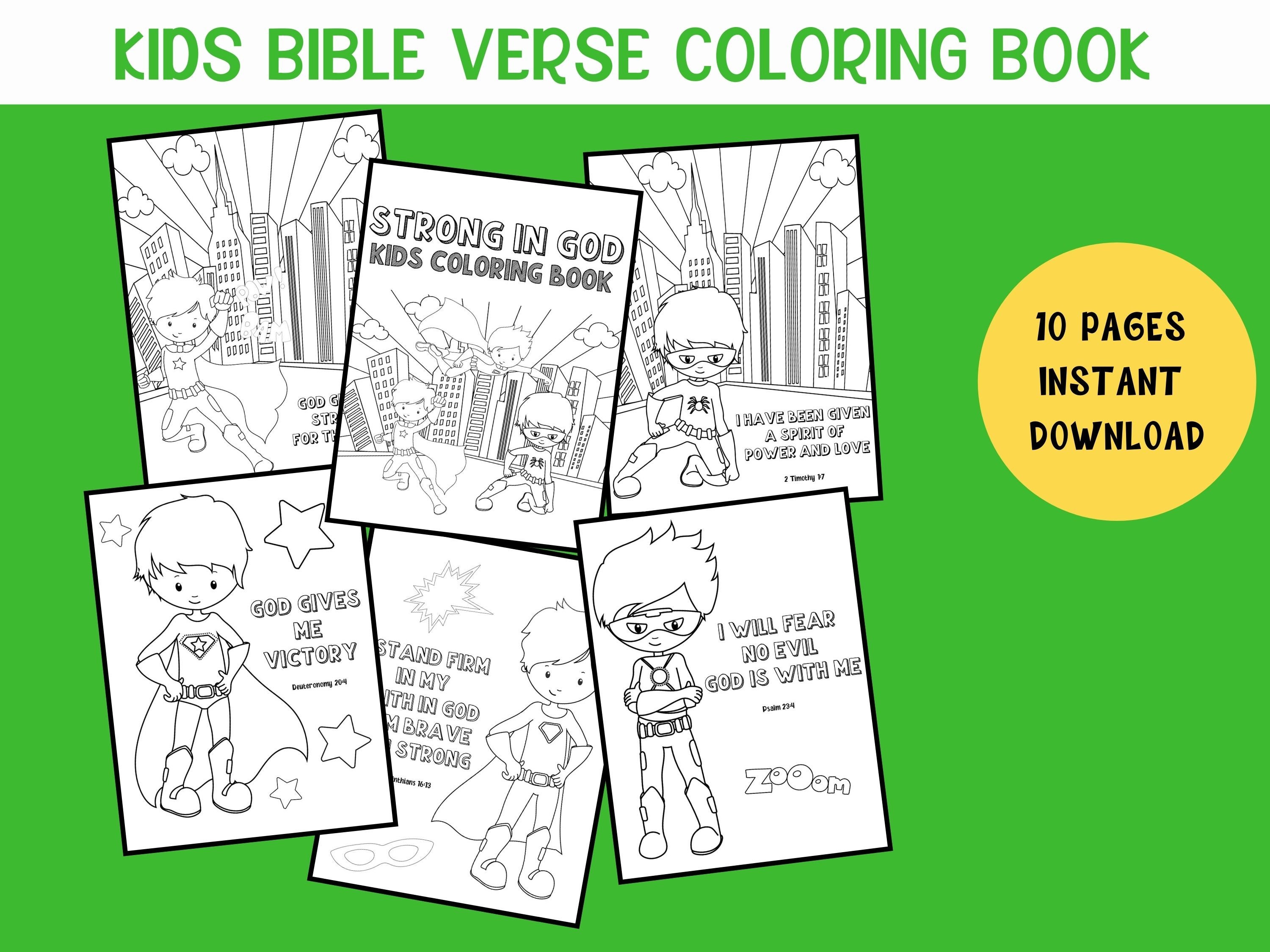 Kids Bible Verse Coloring, Kids Bible Coloring, Superhero Coloring ...
