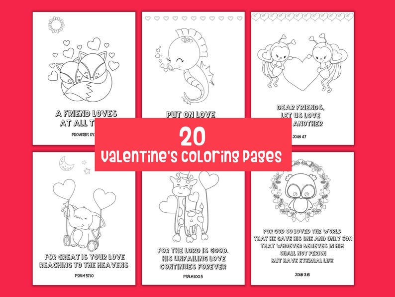 Valentine's Day Coloring Pages, Church Valentine Coloring Activity ...