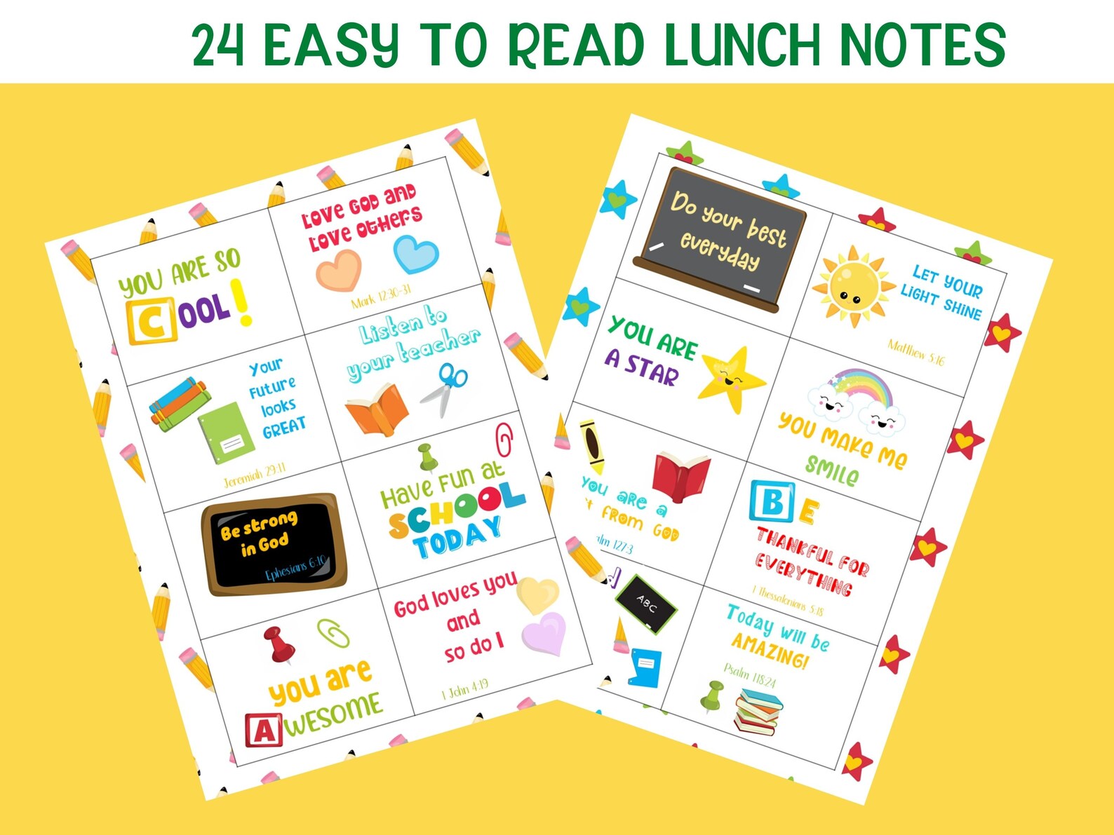 Kids Lunchbox Notes, Printable Love Notes, School Mini Notes, Back to ...