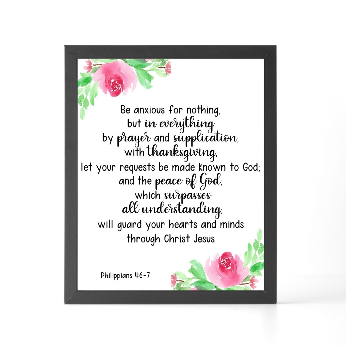 Philippians 4 6-7, Be Anxious for Nothing Bible Verse Wall Art ...