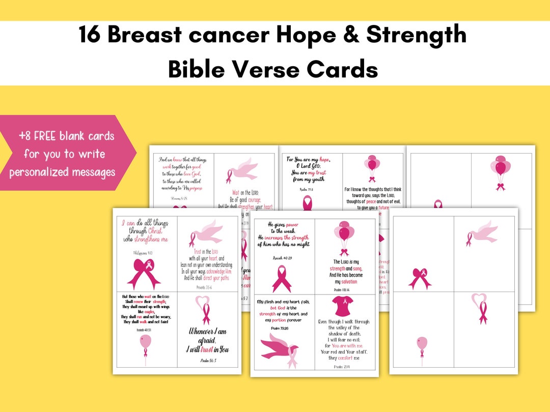 Breast Cancer Hope Cards, Breast Cancer Awareness Printable, Pink ...